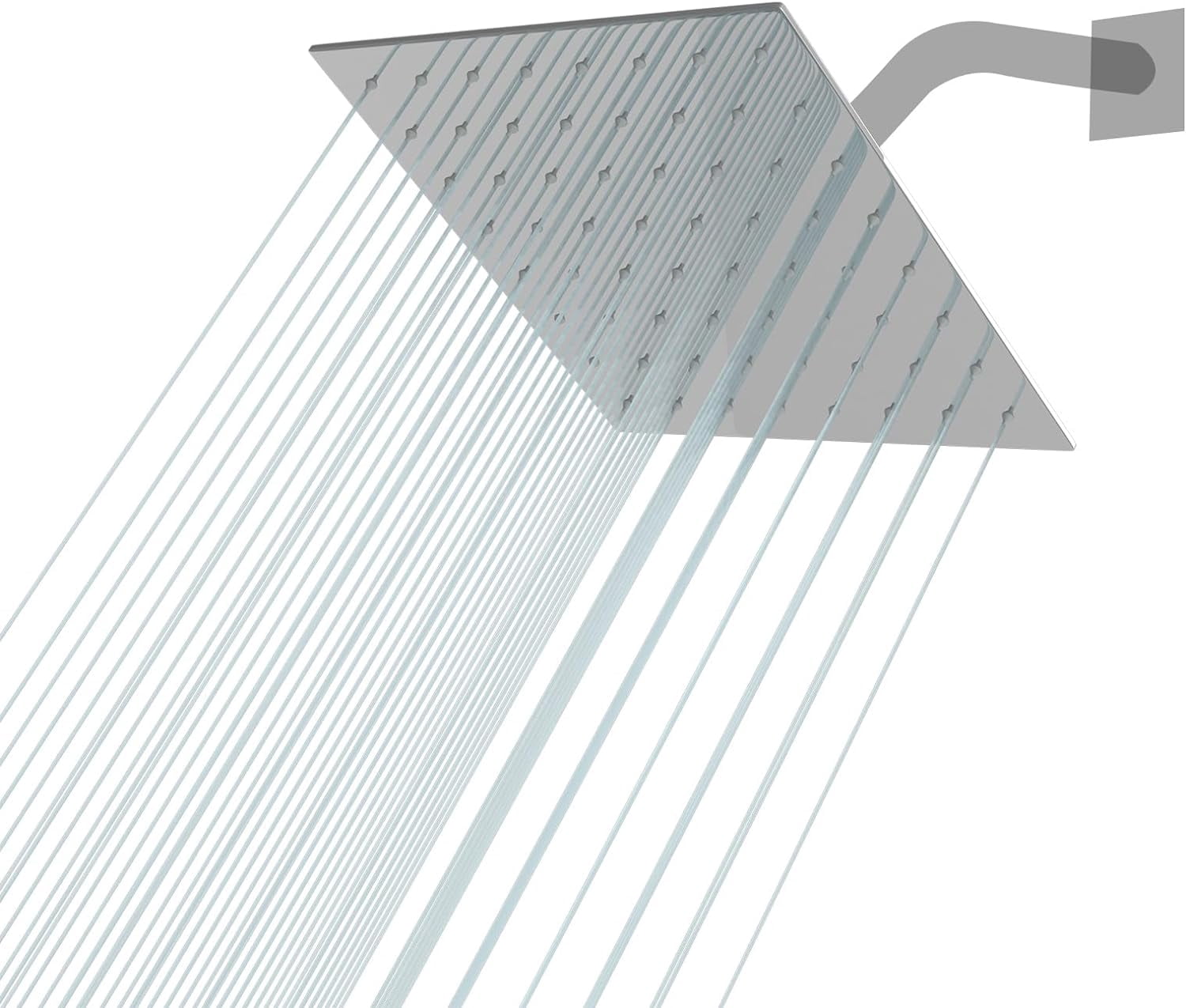 Rainfall Shower Head 6 Inch Solid Square Ultra Thin 304 Stainless Steel ...