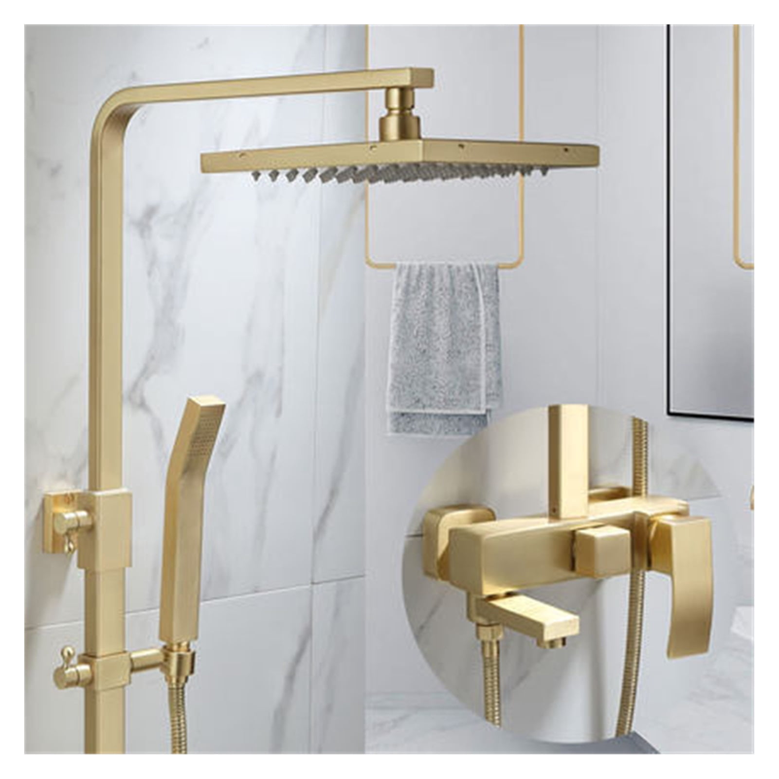 Rainfall Shower Sets Faucet Mixer Tap With Tub Faucet Brass Luxury ...