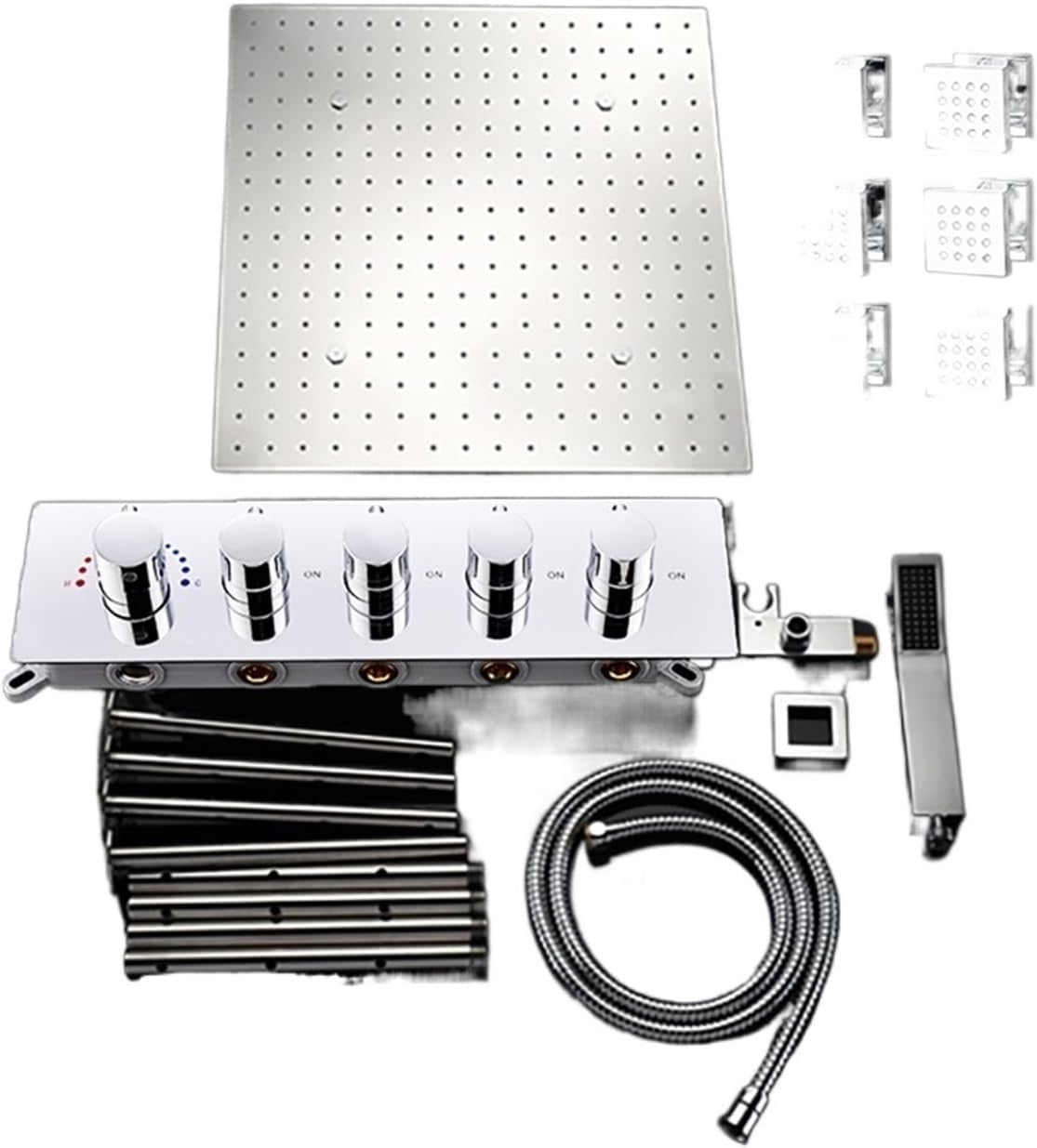 Rainfall Shower System Bathroom 20 Inch Square Shower Head Panel System ...