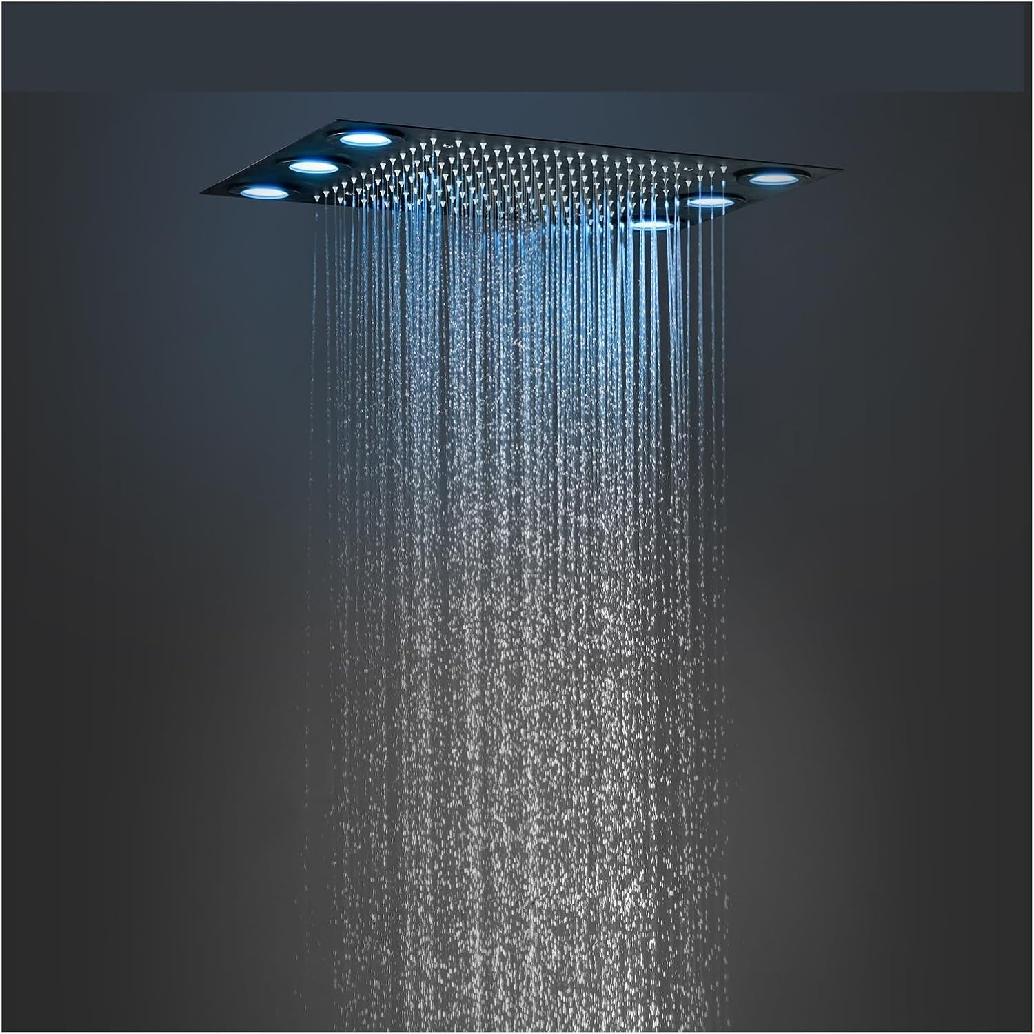 Rainfall Shower System Bathroom Black Rain Showerhead Panel,20X14Inch ...