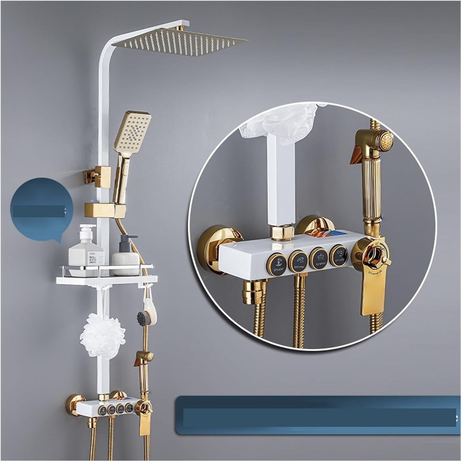 Rainfall Shower System Bathroom Shower System Copper Black Button ...