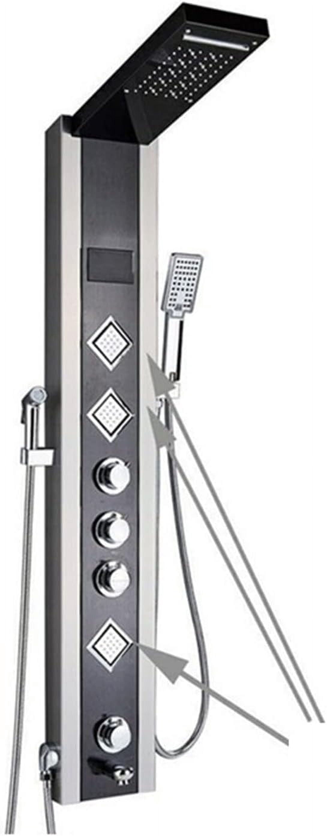 Rainfall Shower System Black Nickel LED Rain Waterfall Shower Faucet ...