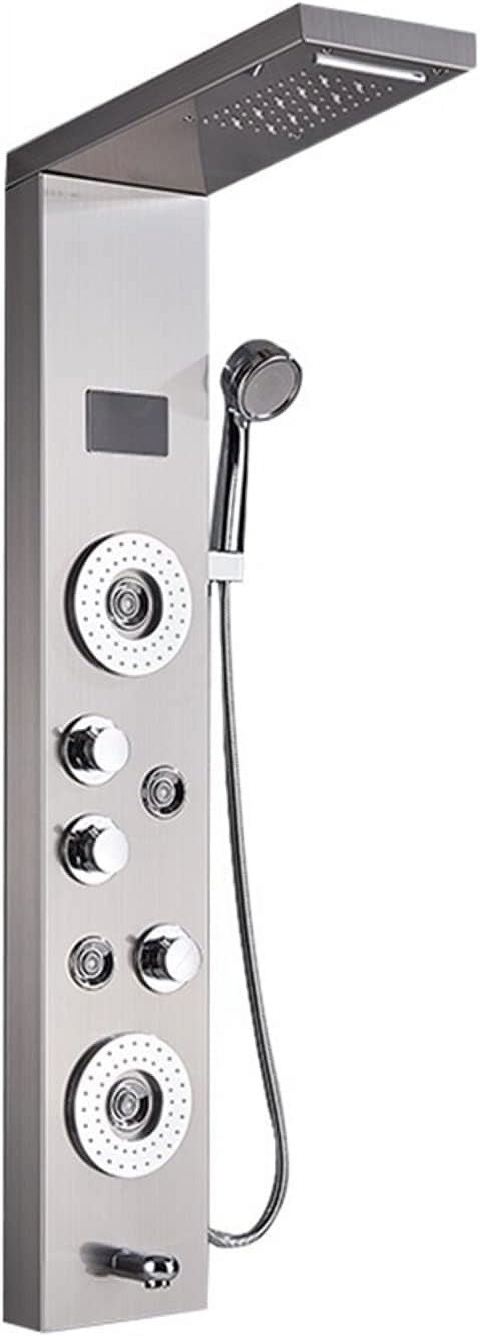 Rainfall Shower System Black Nickel LED Rain Waterfall Shower Faucet ...
