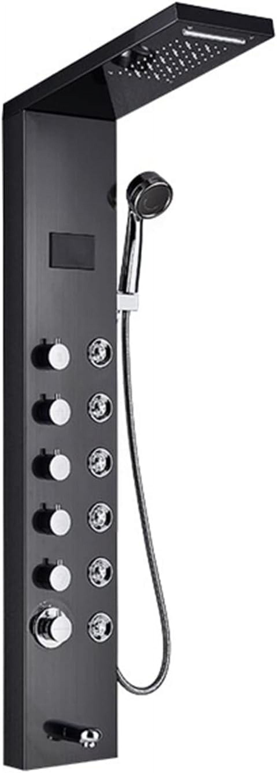 Rainfall Shower System Black Nickel LED Rain Waterfall Shower Faucet ...