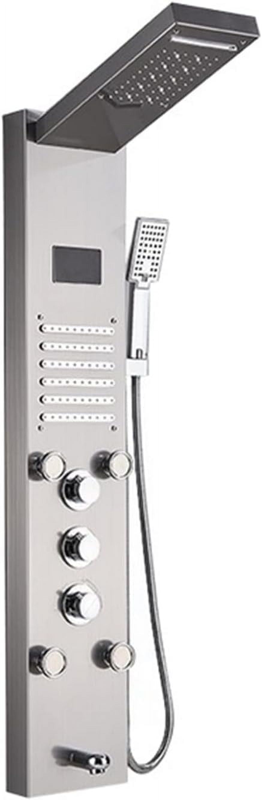 Rainfall Shower System Black Nickel LED Rain Waterfall Shower Faucet ...