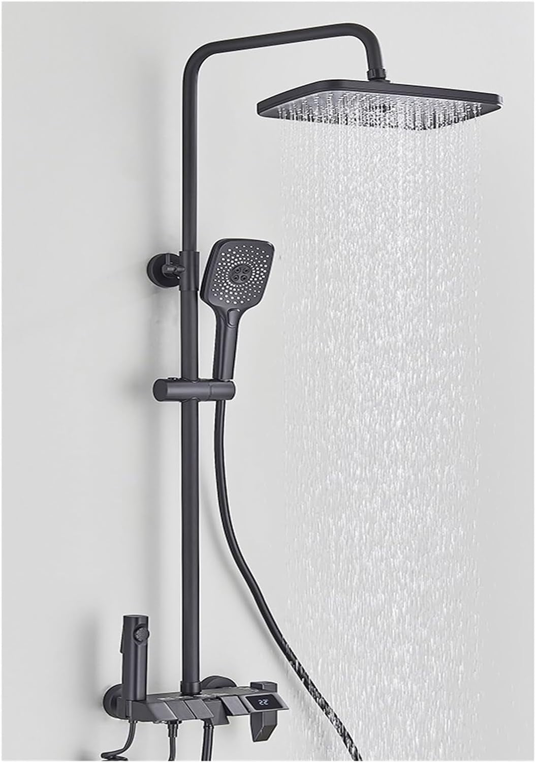 Rainfall Shower System Black Piano Digital Shower Set,Intelligent Brass ...