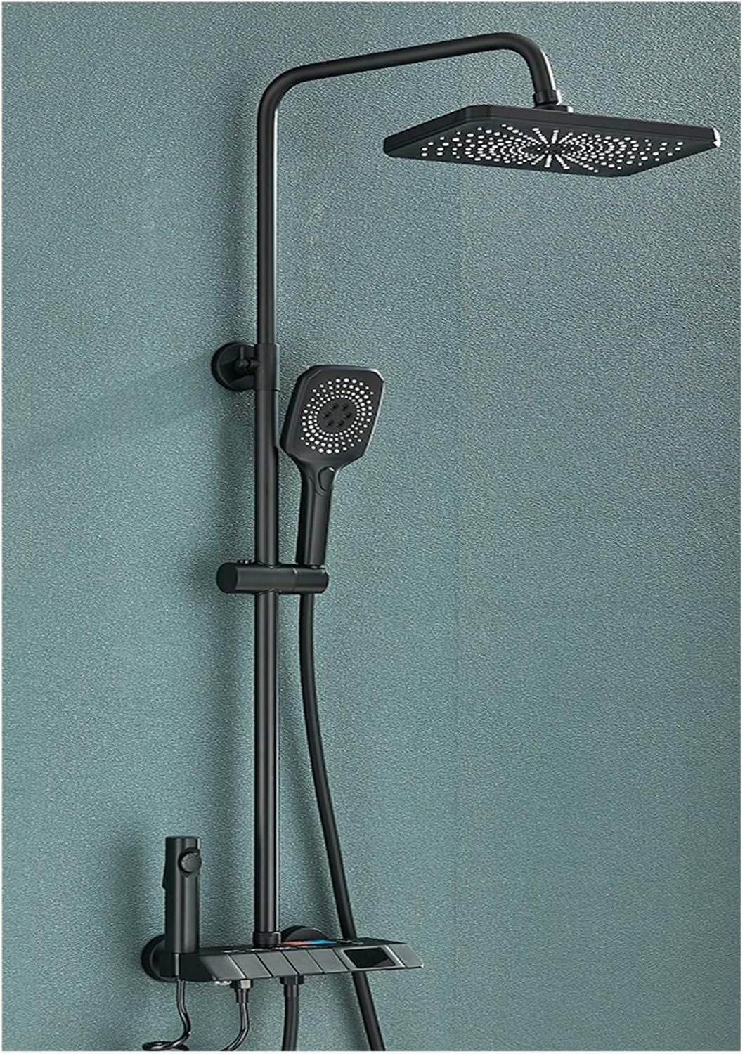 Rainfall Shower System Black Piano Digital Shower Set Intelligent Brass ...