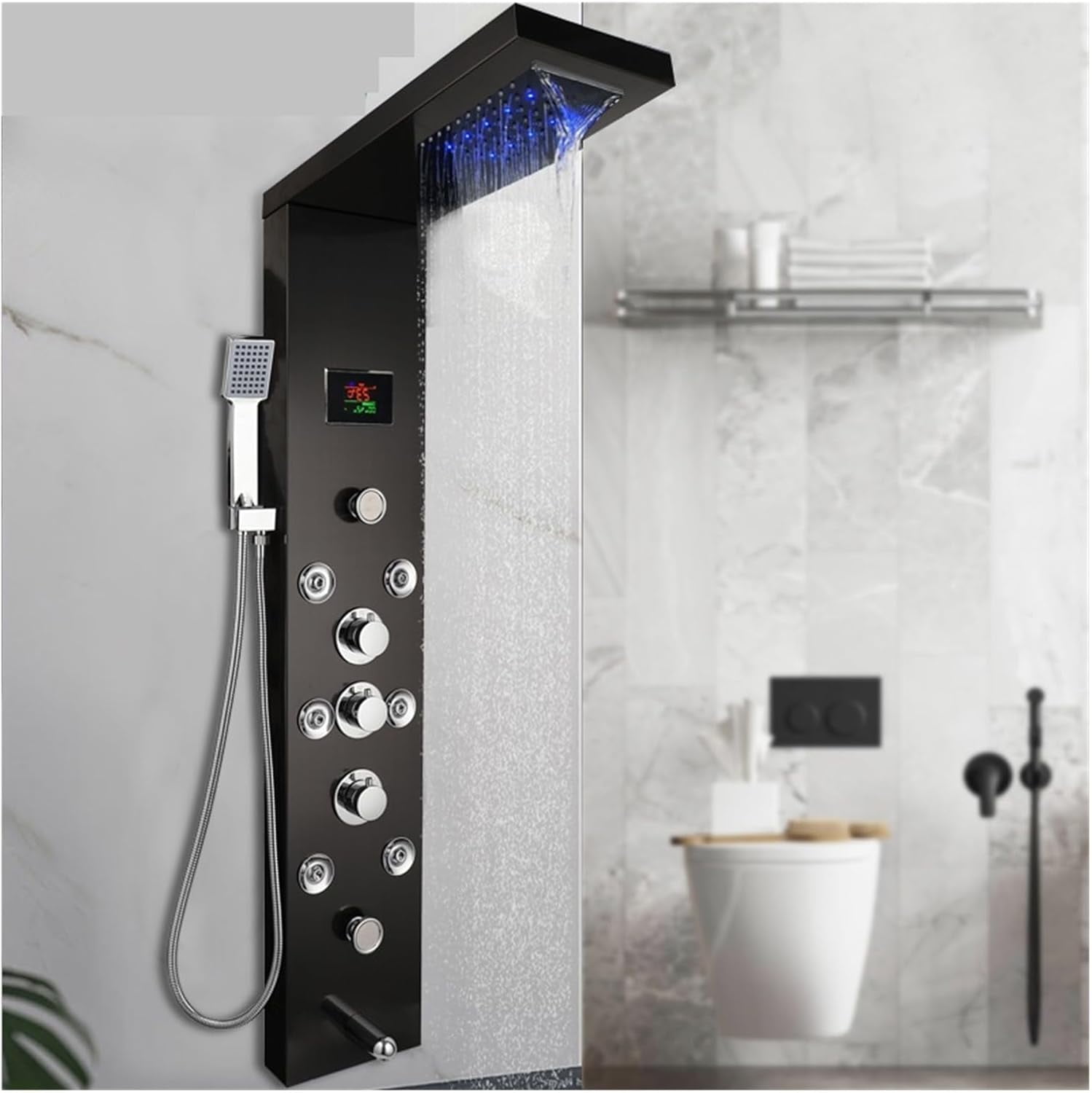 Rainfall Shower System Digital Display Shower Faucet Set ,LED Shower ...