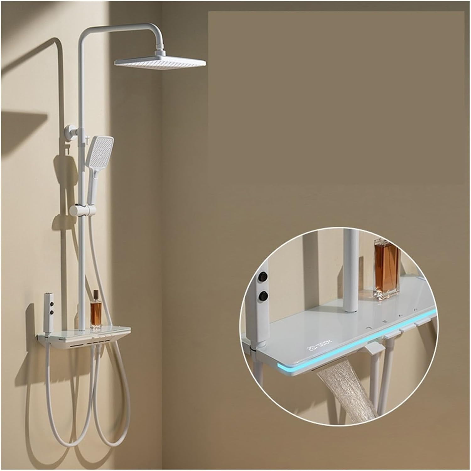 Rainfall Shower System Digital Display Shower Set,Piano Button Ambient ...