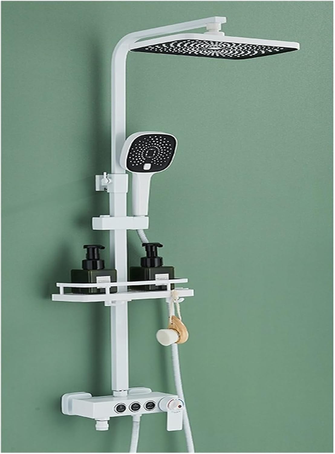 Rainfall Shower System Grey Black Thermostatic LCD Shower Faucet Set ...