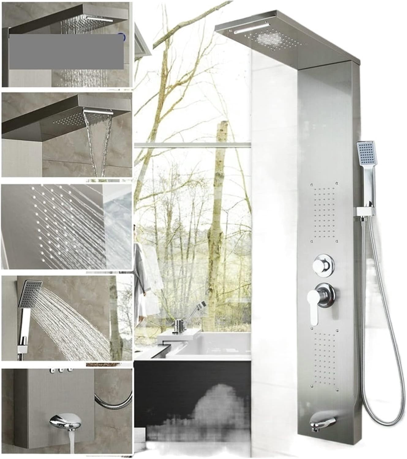 Rainfall Shower System High-grade Bathroom Solid Brass Shower Column ...