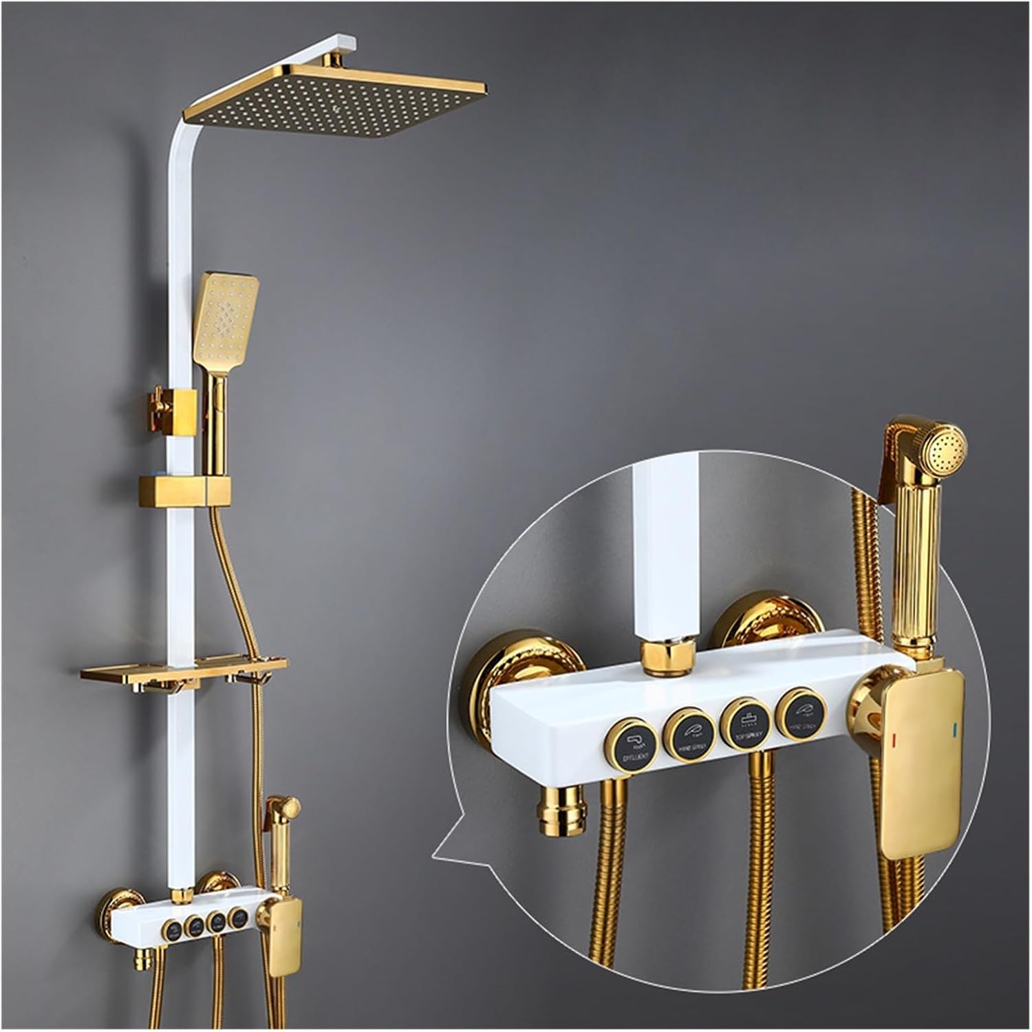 Rainfall Shower System Hot And Cold Digital Shower Set Faucet Bathroom ...