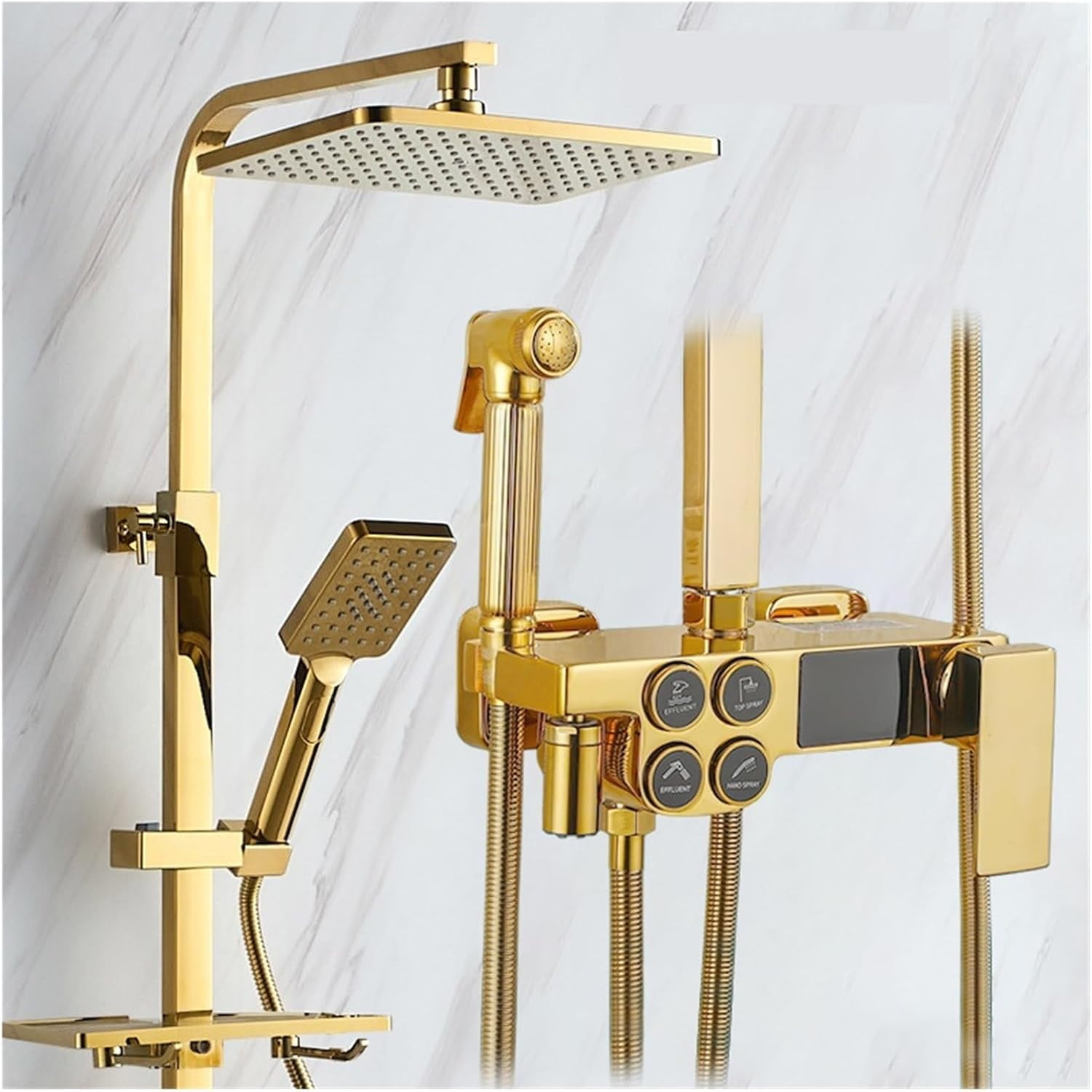 Rainfall Shower System Hot Cold Digital Shower Set Faucet Bathroom ...