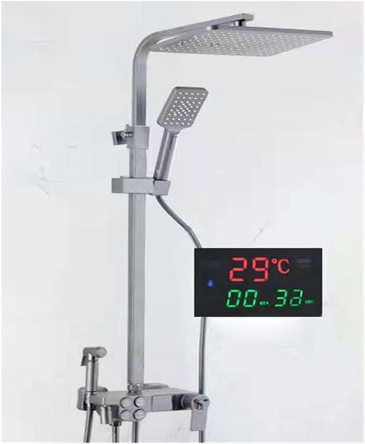 Rainfall Shower System Hot Cold Digital Shower Set Faucet Bathroom ...