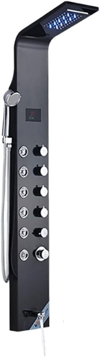 Rainfall Shower System LED Bathroom Shower Panel 6 Modes Intelligent ...