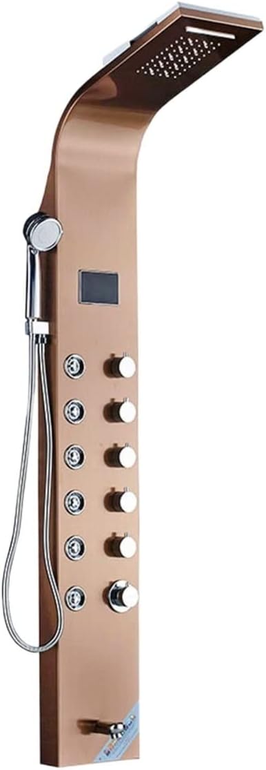 Rainfall Shower System LED Bathroom Shower Panel 6 Modes Intelligent ...