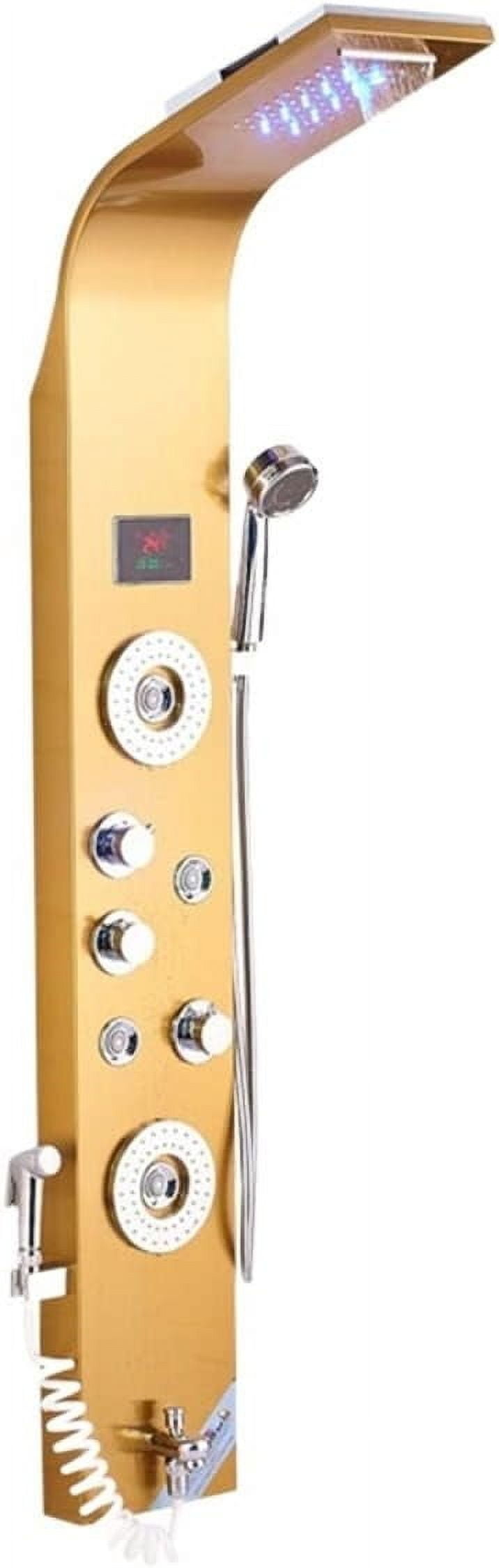 Rainfall Shower System LED Bathroom Shower Panel 6 Modes Intelligent ...