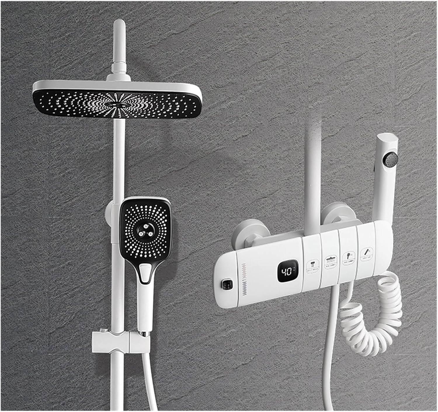 Rainfall Shower System LED Digital Shower System Bathroom Thermostatic ...