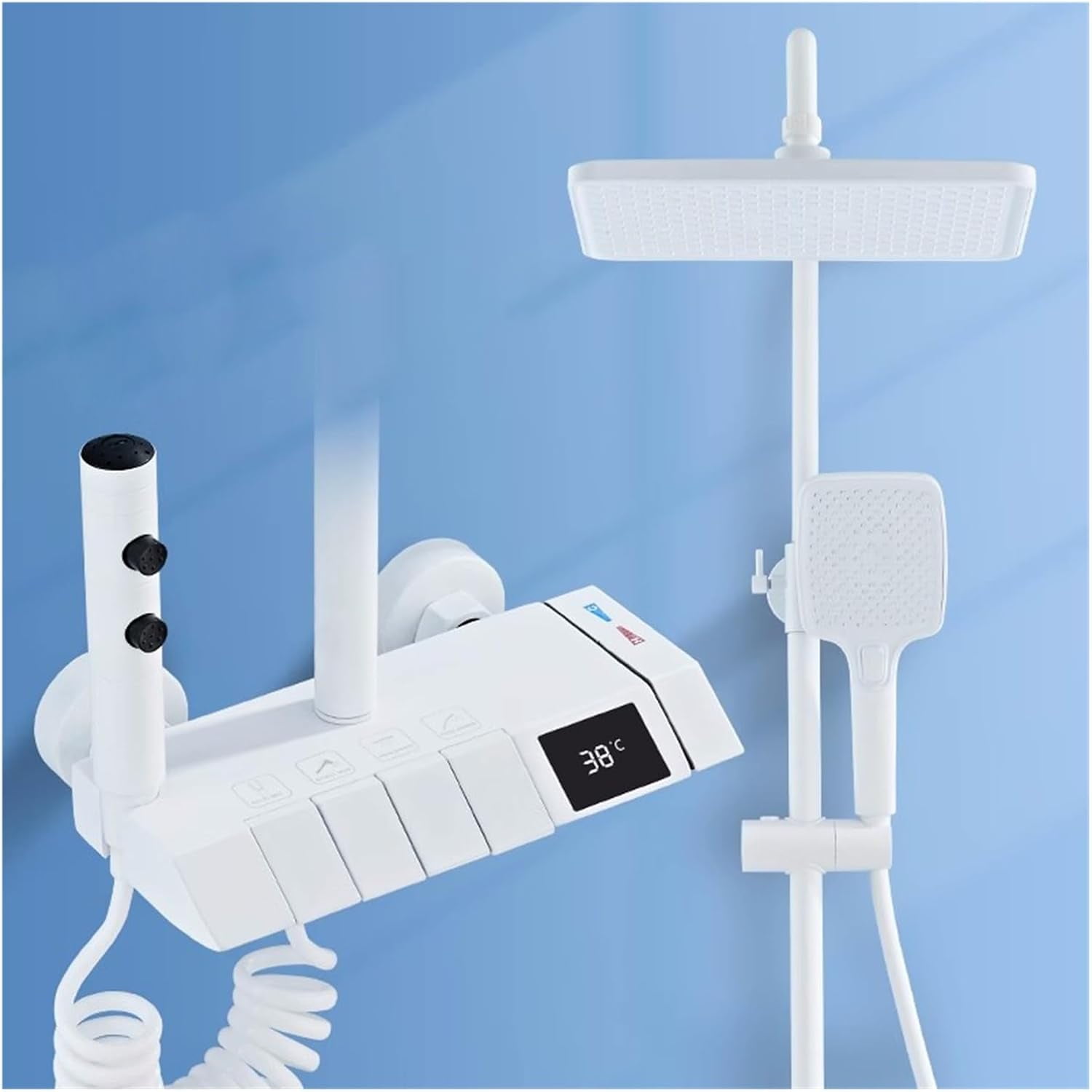 Rainfall Shower System Led Digital Bathroom Shower System Faucet, Wall ...