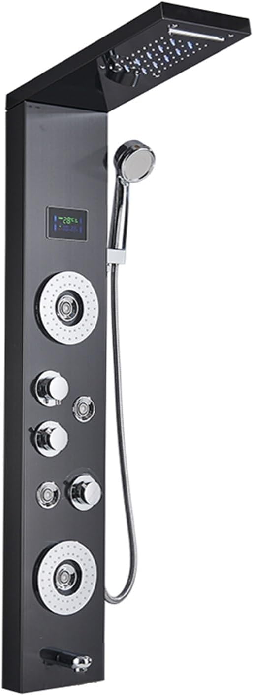 Rainfall Shower System Newly Luxury Black/Brushed Bathroom Shower ...