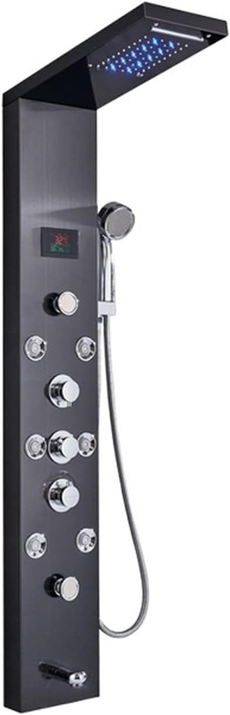 Rainfall Shower System Newly Luxury Black/Brushed Bathroom Shower ...