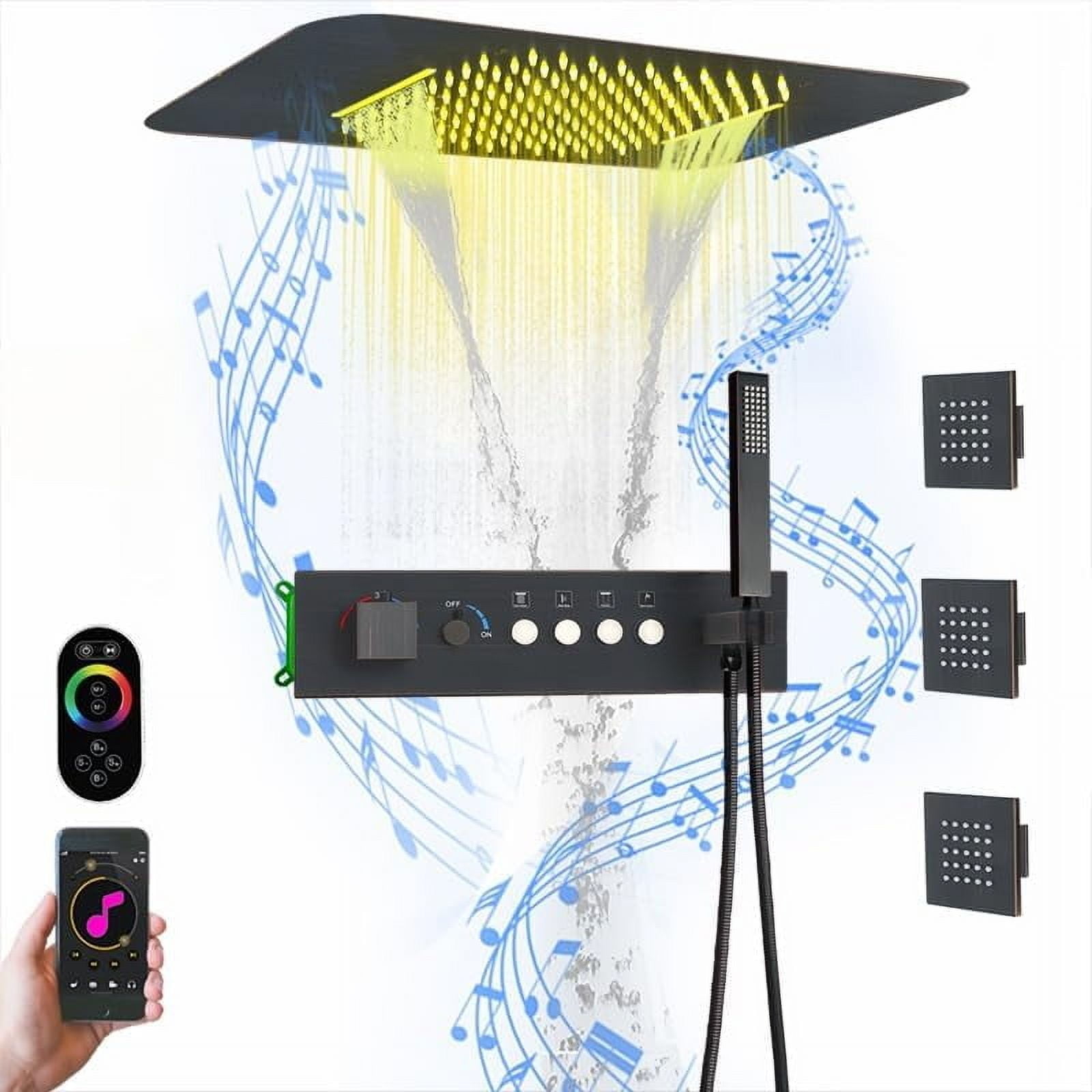 Rainfall Shower System Rain Waterfall Bathroom Thermostatic Shower ...