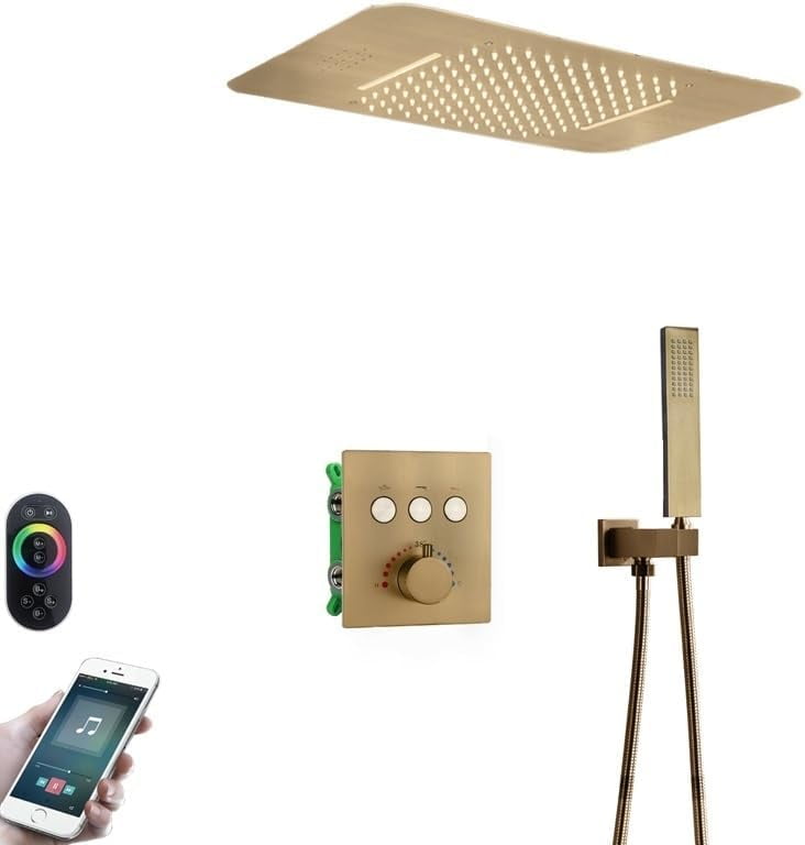 Rainfall Shower System Rain Waterfall Bathroom Thermostatic Shower ...