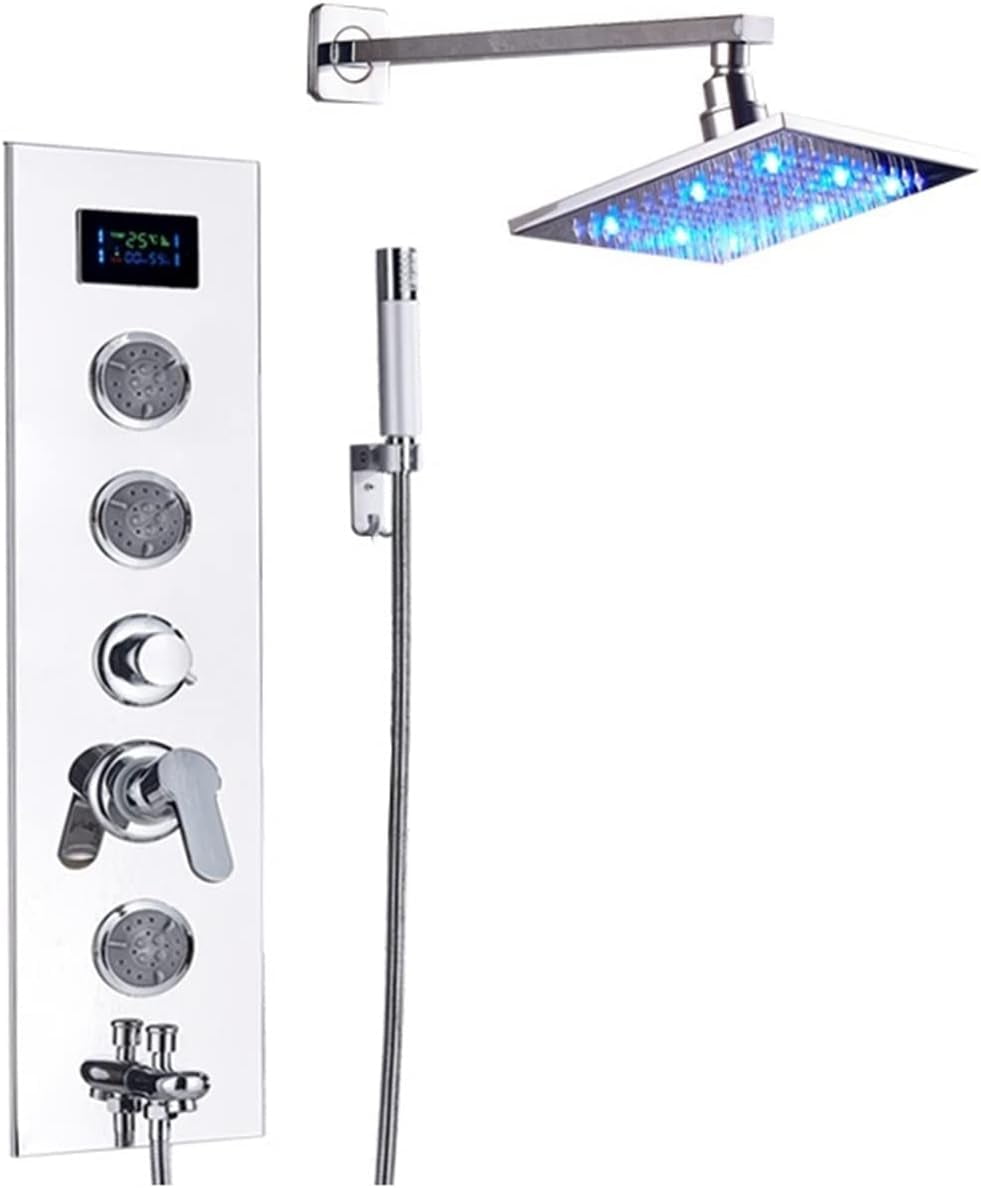 Rainfall Shower System Refined LED Shower Panel And Shower Head Free ...