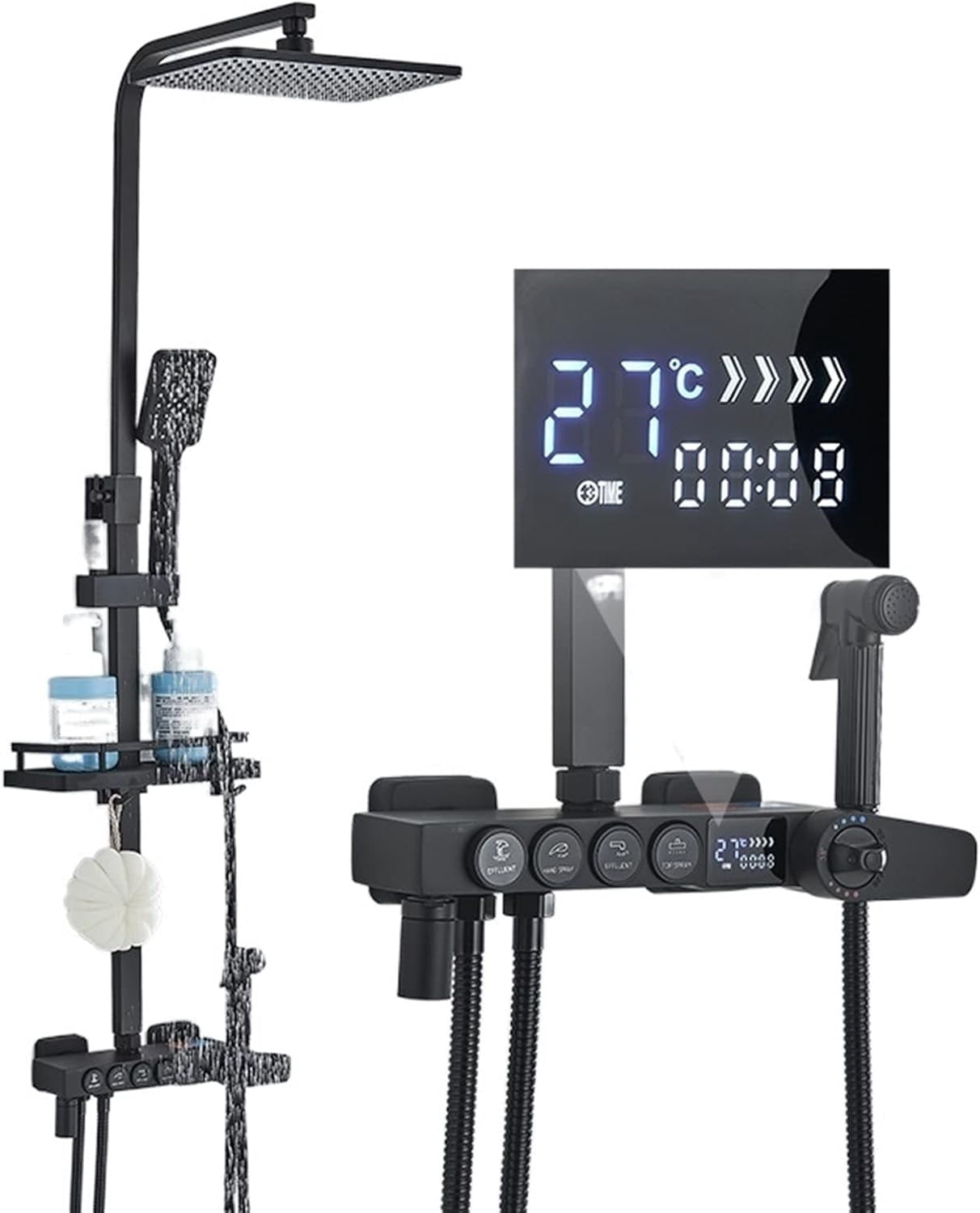 Rainfall Shower System Senlesen Matte Black Thermostatic Shower Faucet ...