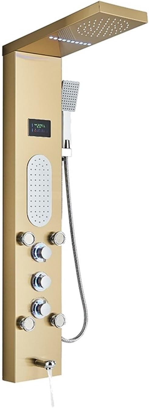 Rainfall Shower System Shower Panel Column , Massage Jets Mixer Faucet ...