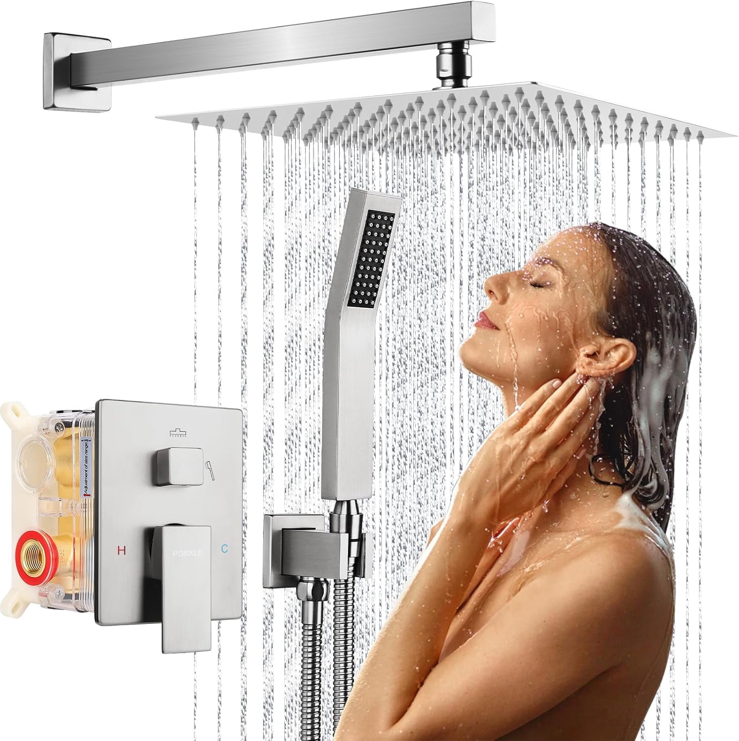 Rainfall Shower System - Wall Mounted Complete with Solid Brass ...
