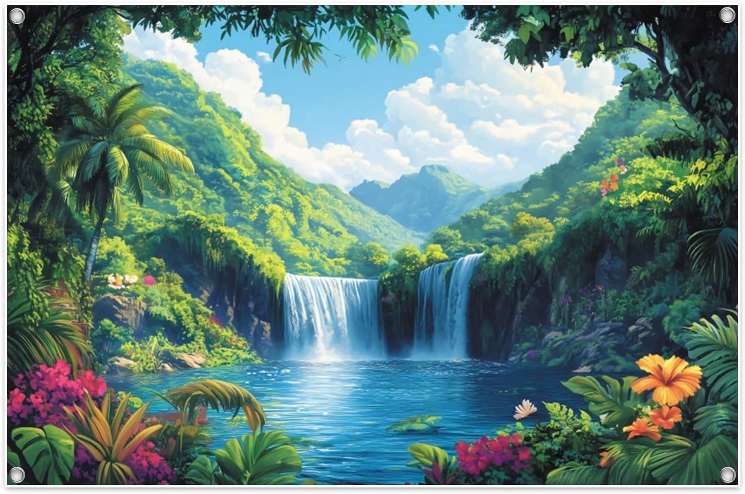Rainforest 2026 Backdrop Jungle Waterfall River Vacation Religious ...