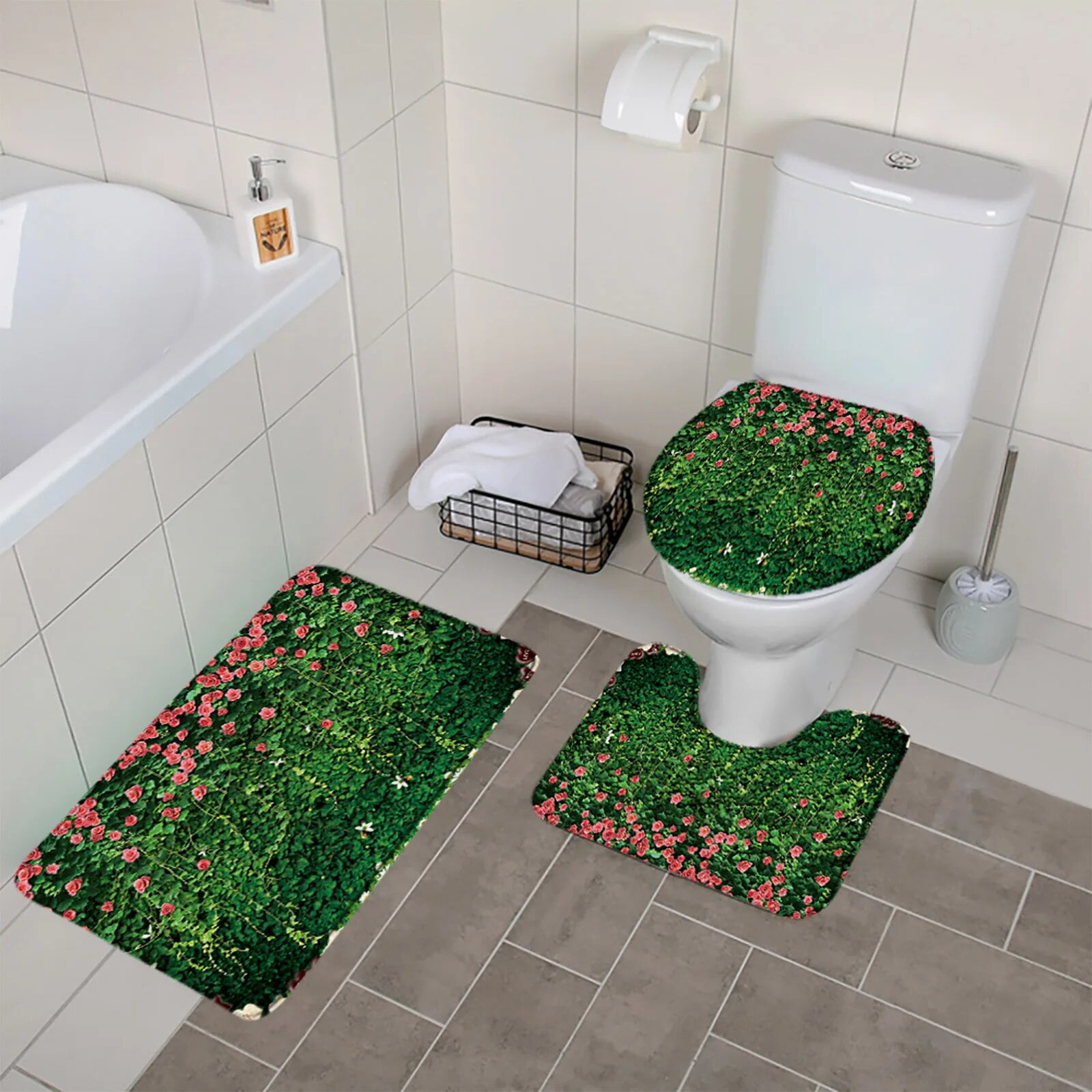Rainforest Bath Mat Middle of Tropical Jungle Natural Scenery Bathroom ...