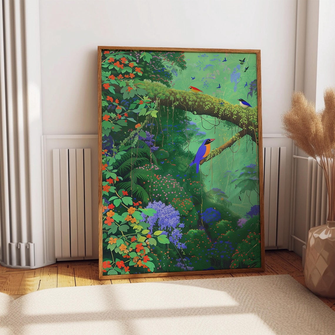 Rainforest Bird Art Print - Greenery Jungle Birds Wall Art - Wildlife ...