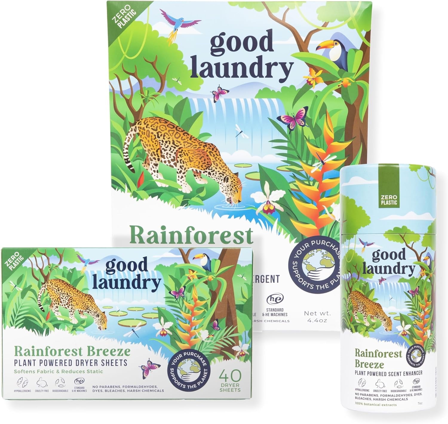 Rainforest Breeze Detergent Sheets, Scent Booster, & Dryer Sheet Bundle ...