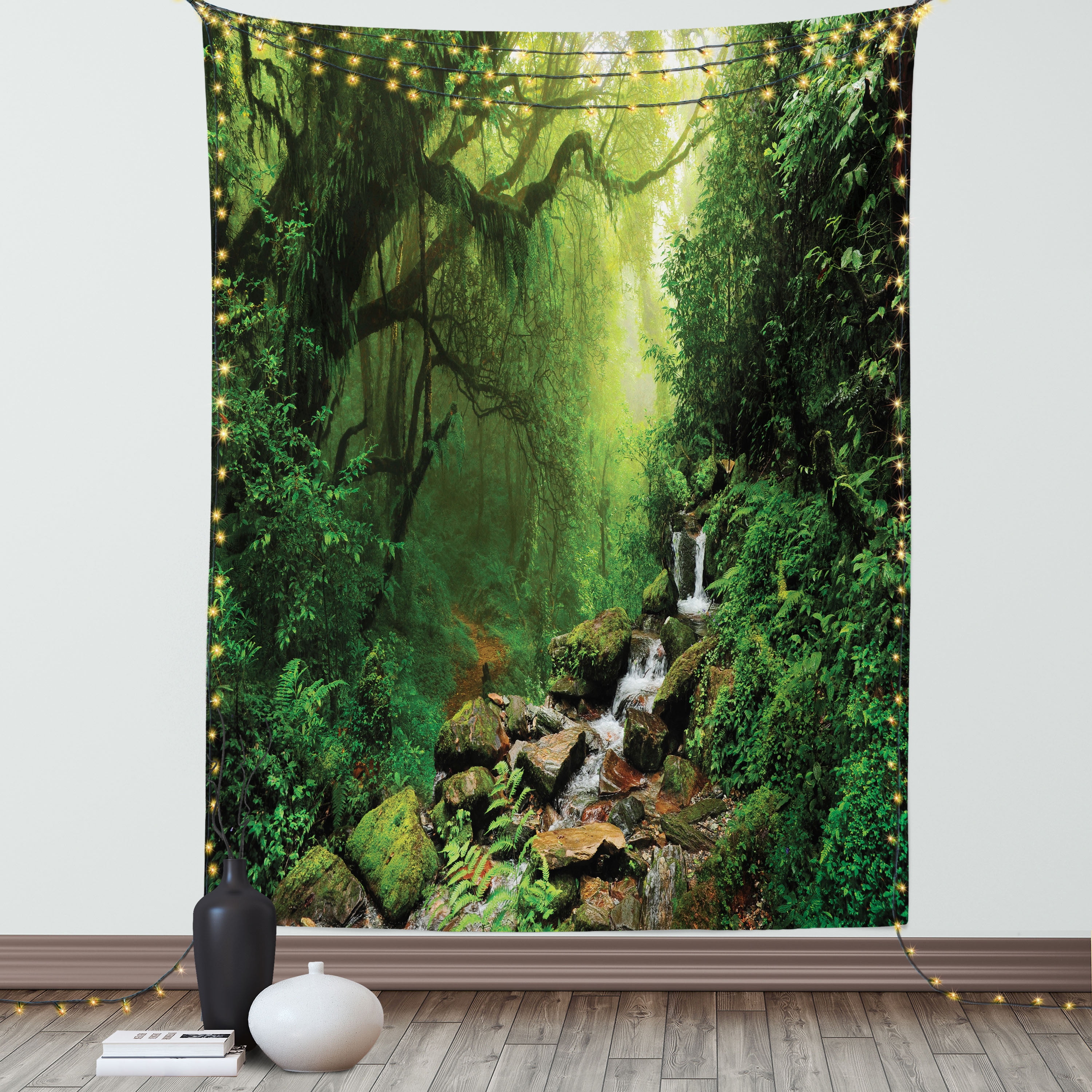 Rainforest Decorations Wall Hanging Tapestry, Forest in Nepal Footpath ...
