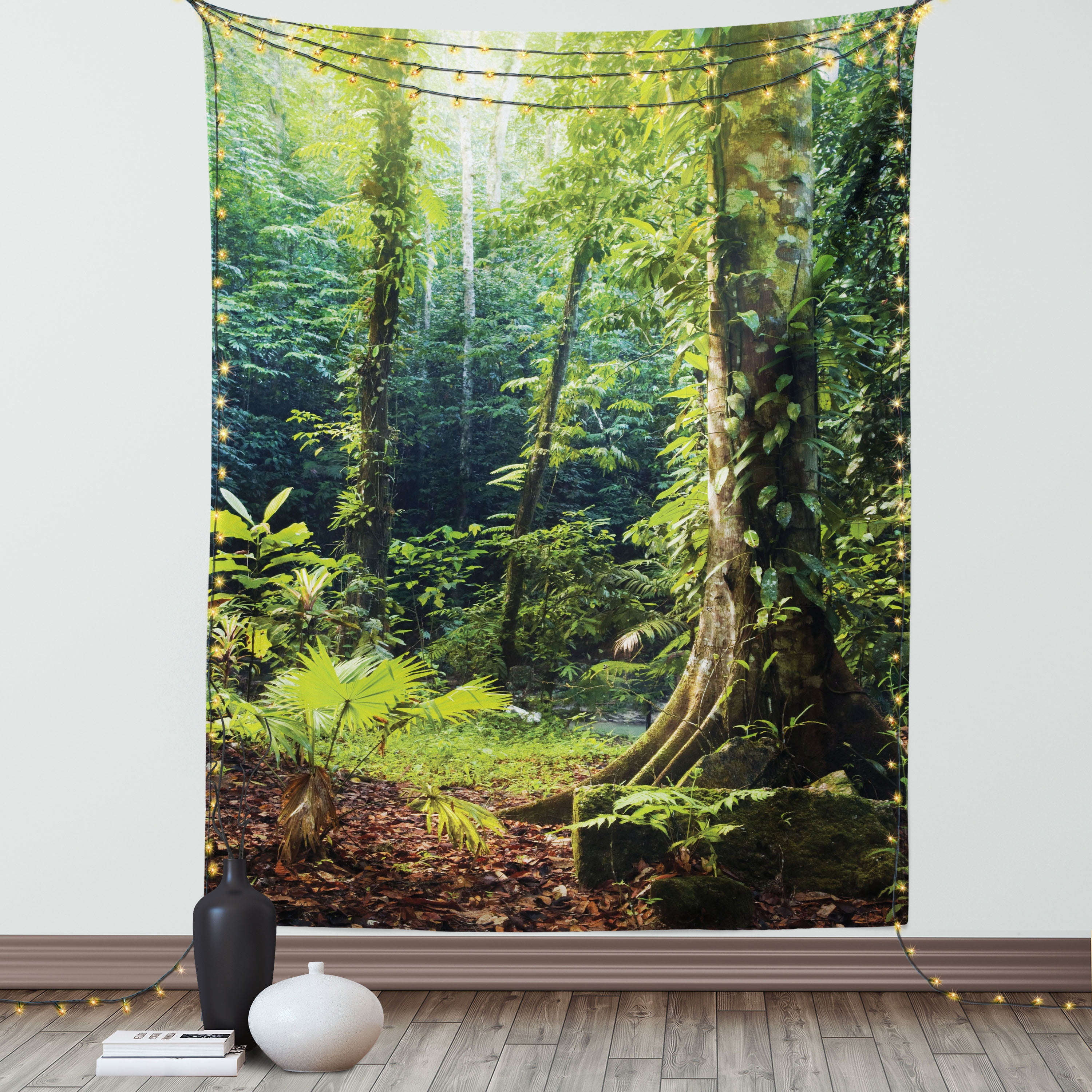 Rainforest Decorations Wall Hanging Tapestry, Morning Sunbeam Shine ...
