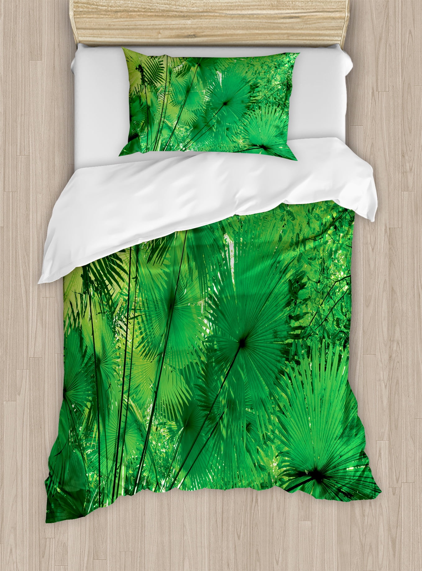 Rainforest Duvet Cover Set, Plants in Tropical Environment Exotic ...