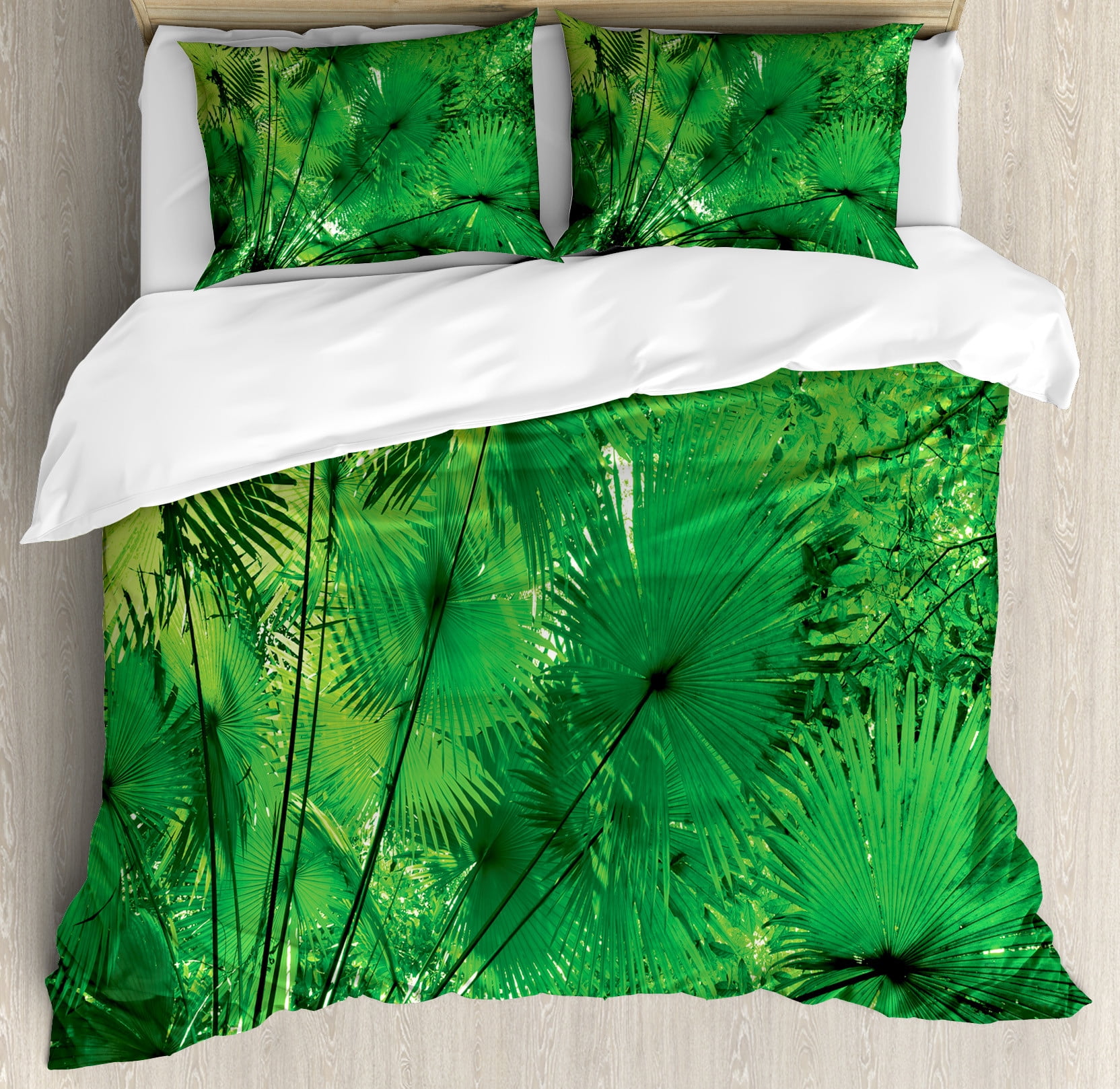 Rainforest Duvet Cover Set, Plants in Tropical Environment Exotic ...