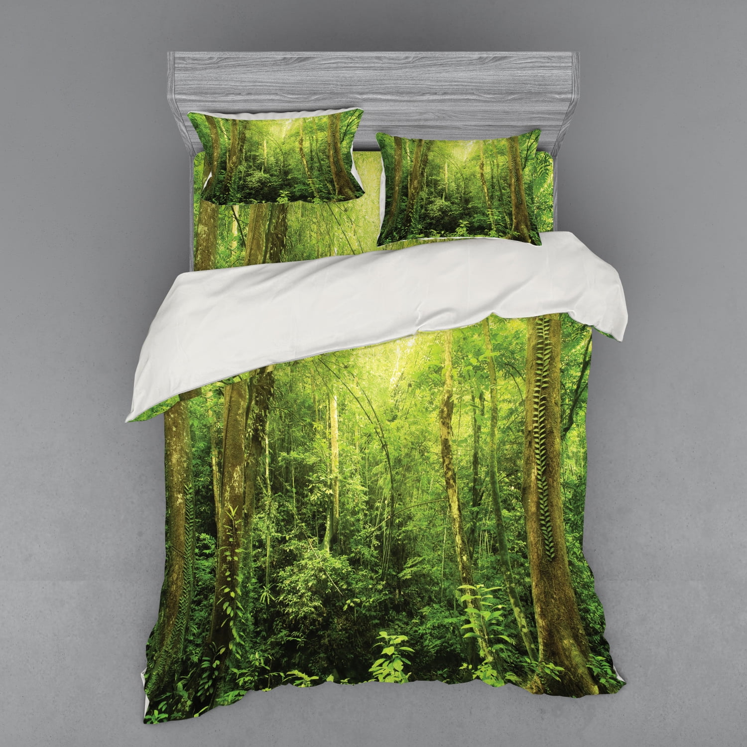 Ambesonne Tropical Bedding Set 4 Pcs, Rainforest Landscape, Queen ...