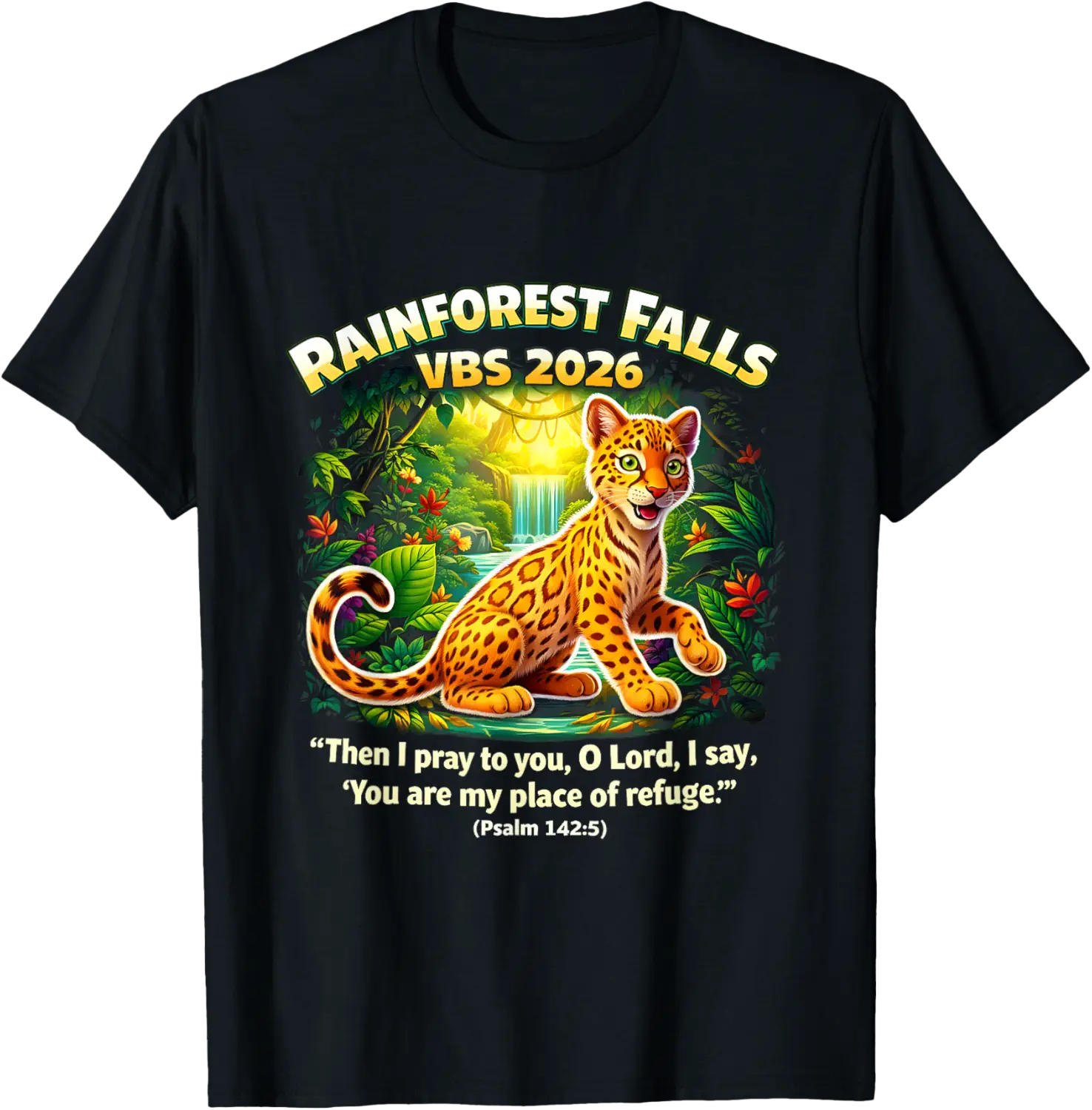 Rainforest Falls Vbs Leopard Cub Vacation Bible School T-Shirt ...