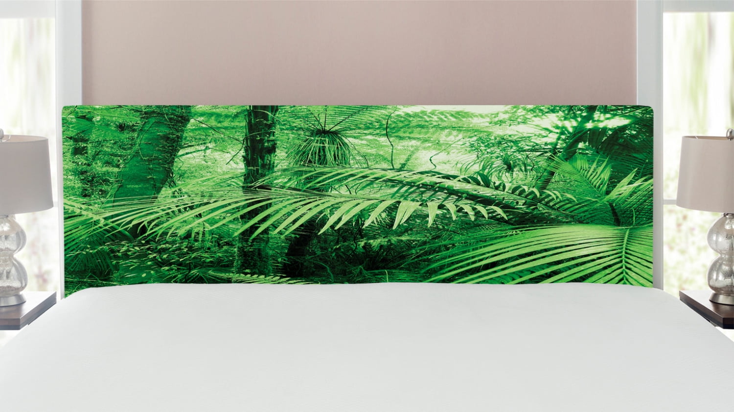 Rainforest Headboard, Palm Trees and Exotic Plants in Tropical Jungle ...