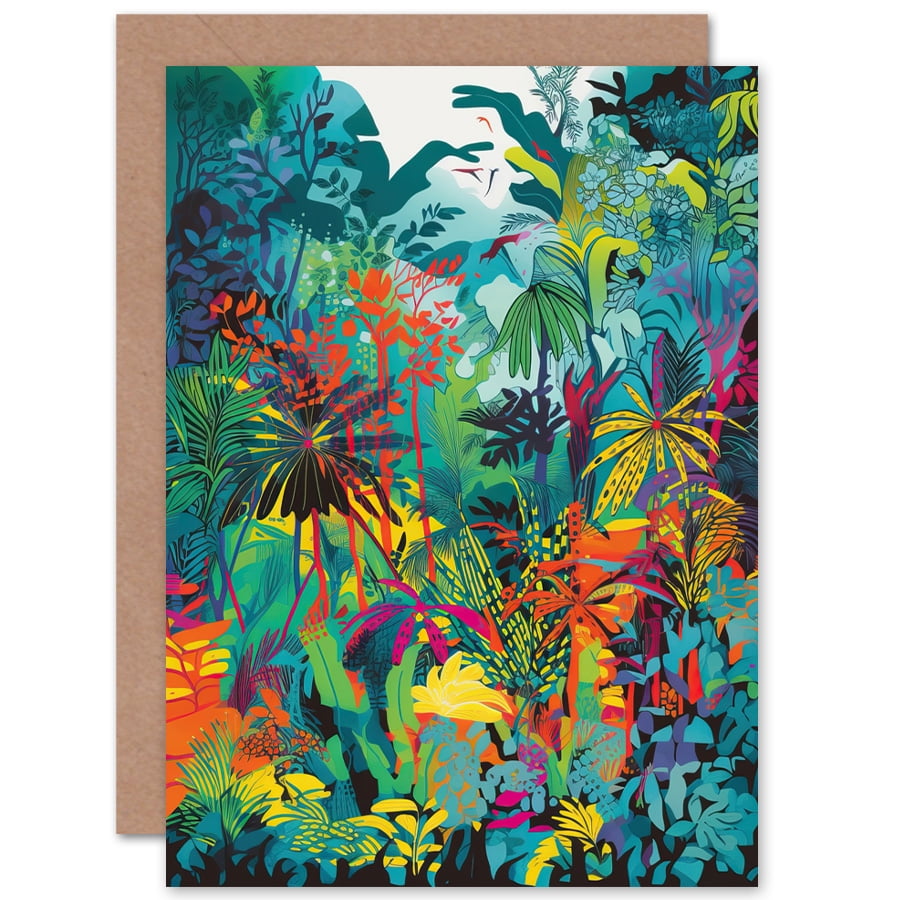 Rainforest Landscape Vibrant Multicoloured Nature Travel Birthday ...