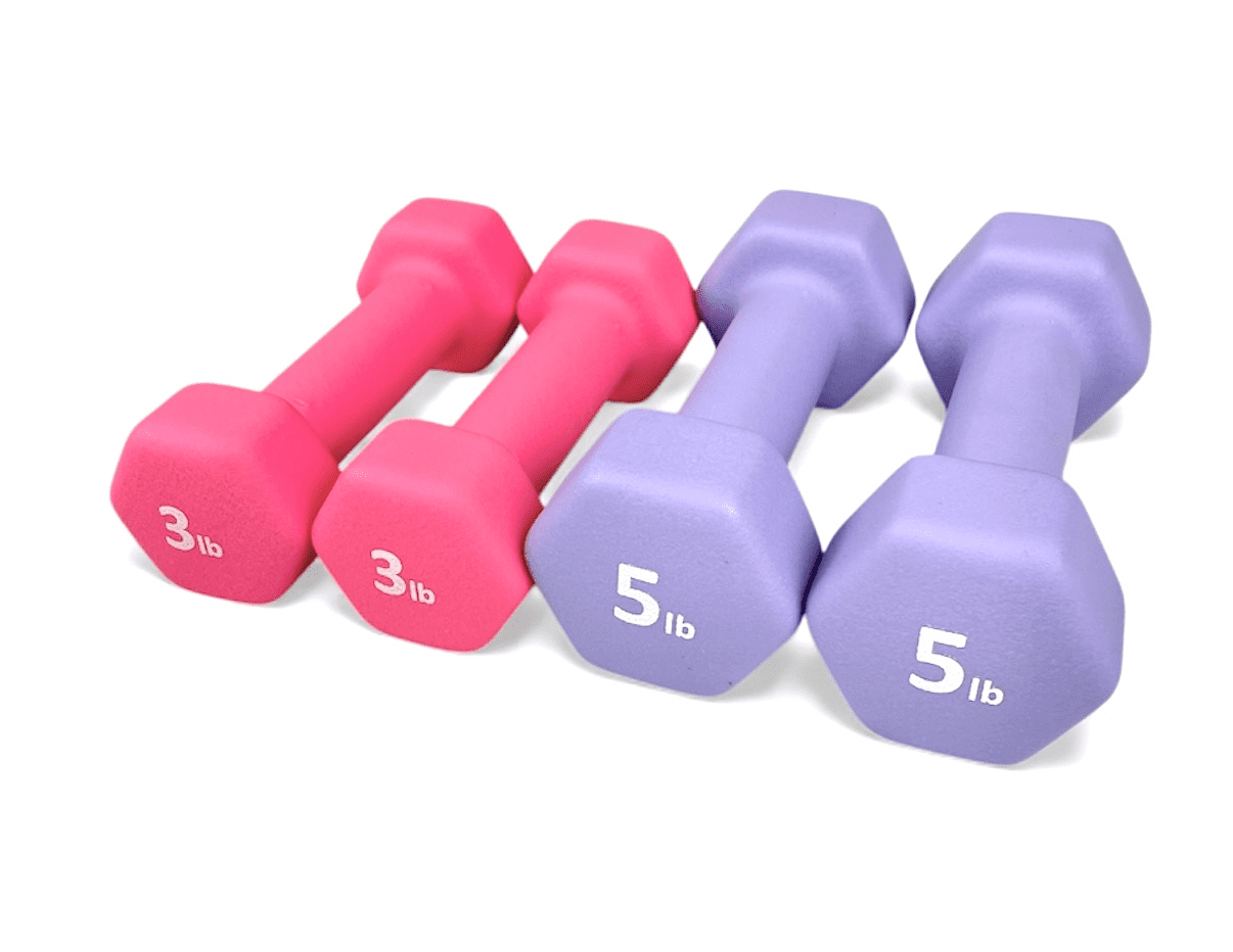 Rainforest Basics Cast Iron Neoprene Hex Dumbbell Hand Weights - 2 ...