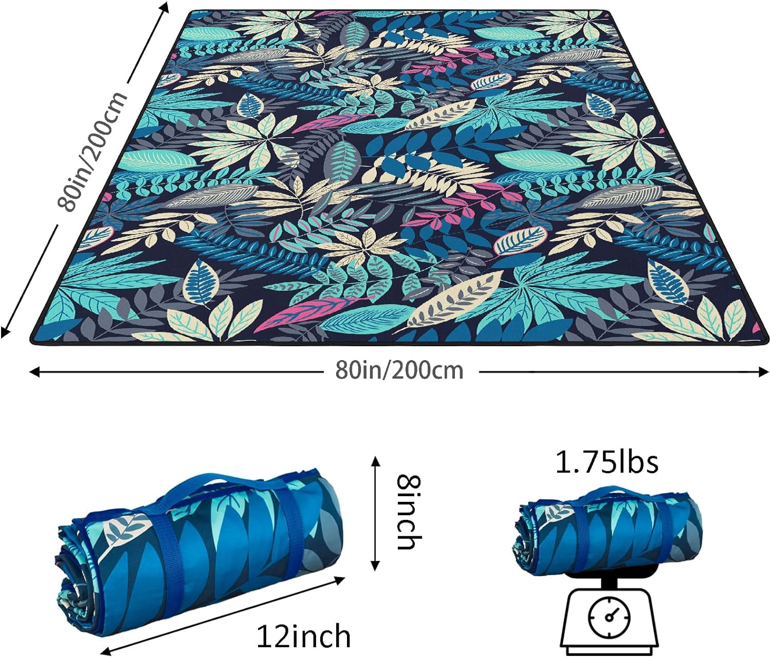 Rainforest Picnic Blankets Waterproof Foldable Picnic Blanket 80"x 80 ...
