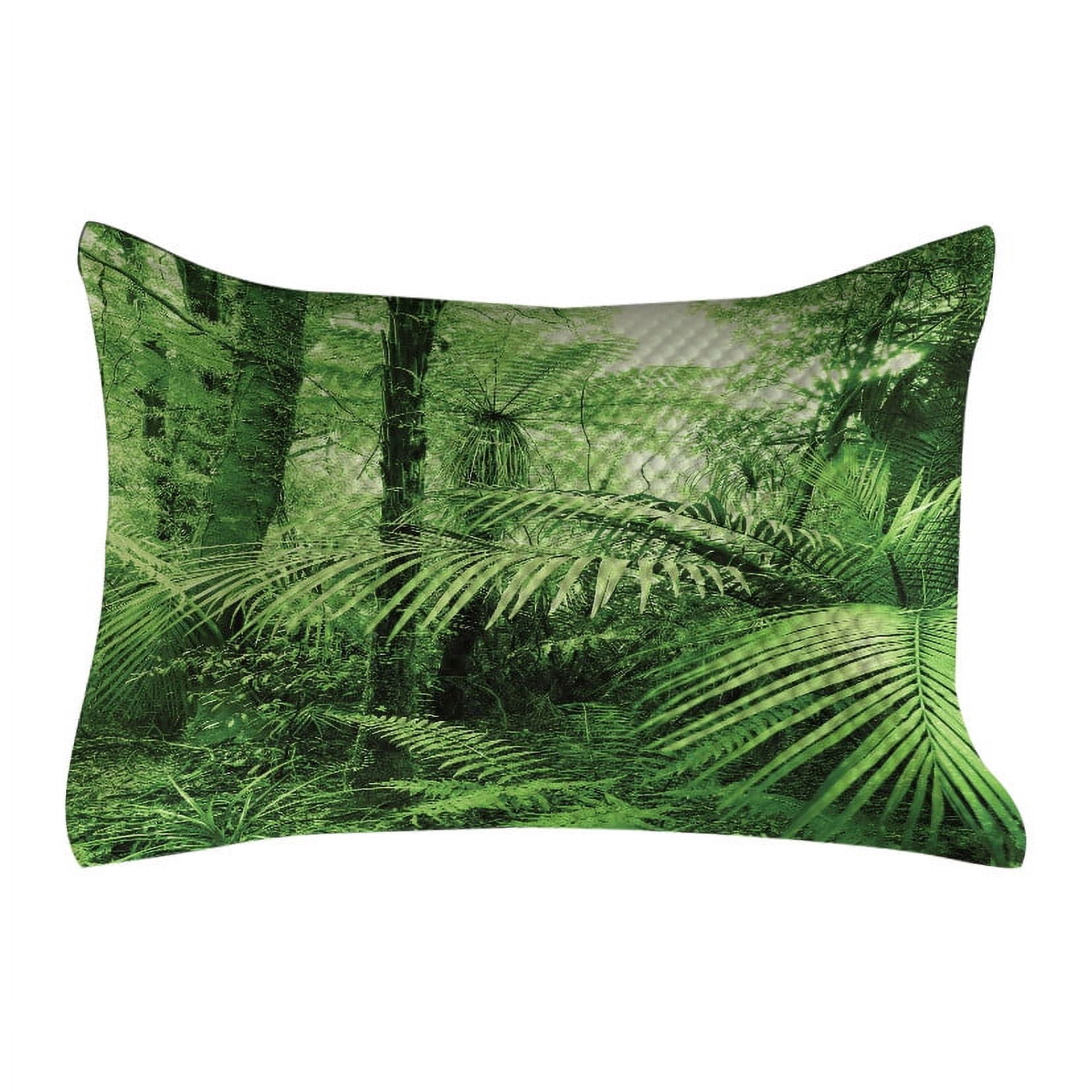 Rainforest Quilted Pillowcover, Palm Trees and Exotic Plants in ...