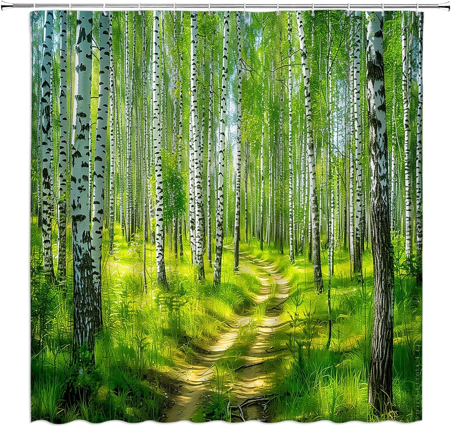 Rainforest Shower Curtain Tropical Jungle Forest Trees Green Leaves