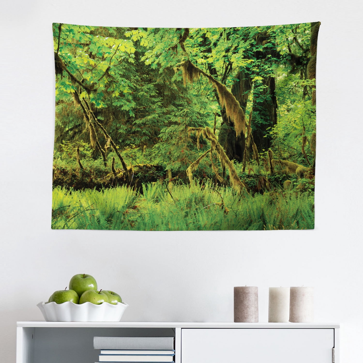 Rainforest Tapestry, Tree with Moss in The Jungle Natural Life Feng ...
