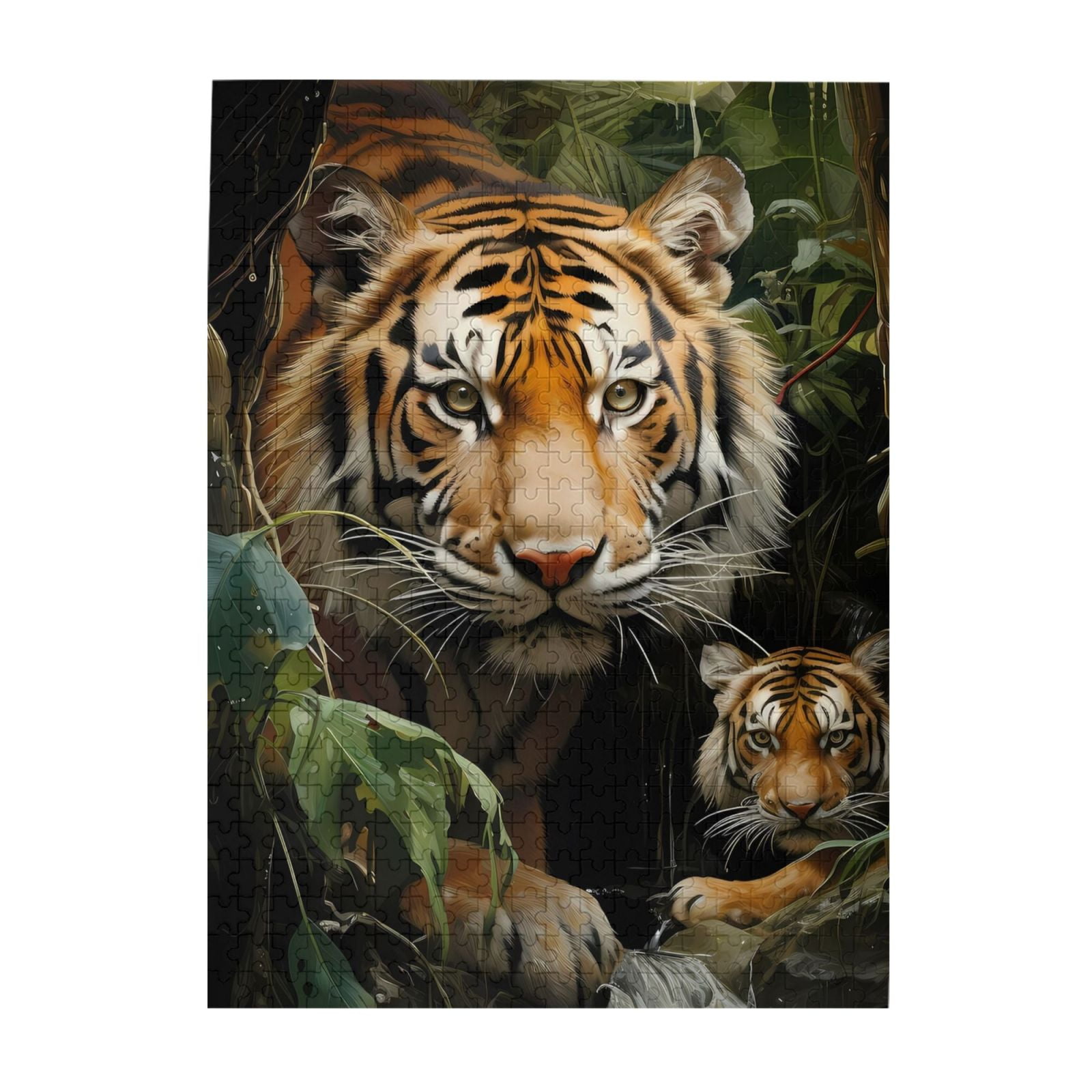 Rainforest Tiger Cub Water 1000-Piece Wooden Jigsaw Puzzle for Adults ...