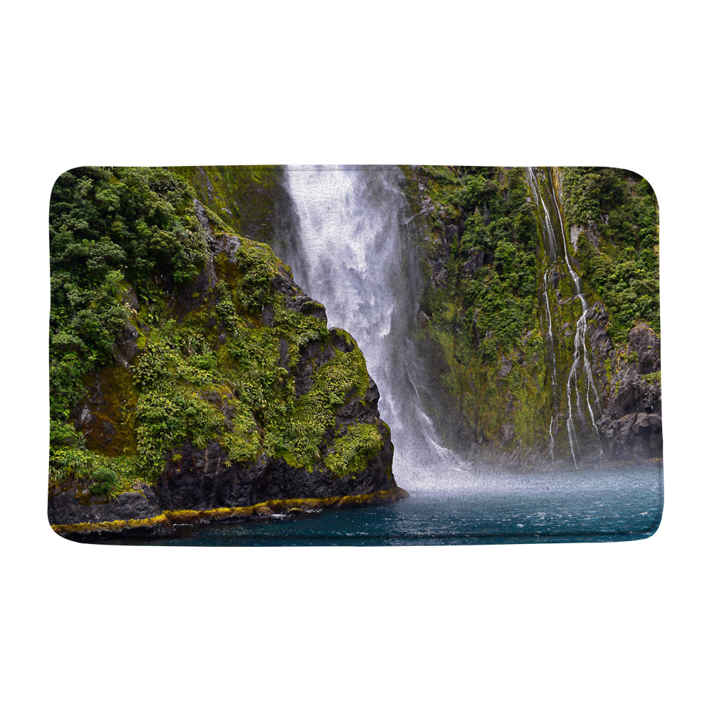 Rainforest Waterfall Tree Bath Mat Sets Jungle Natural Scery ...